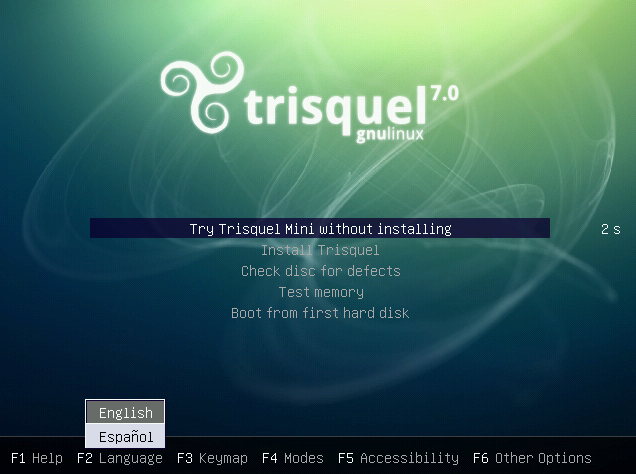 Essayer Trisquel Mini sans l'installer | Trisquel GNU/Linux - En roue libre