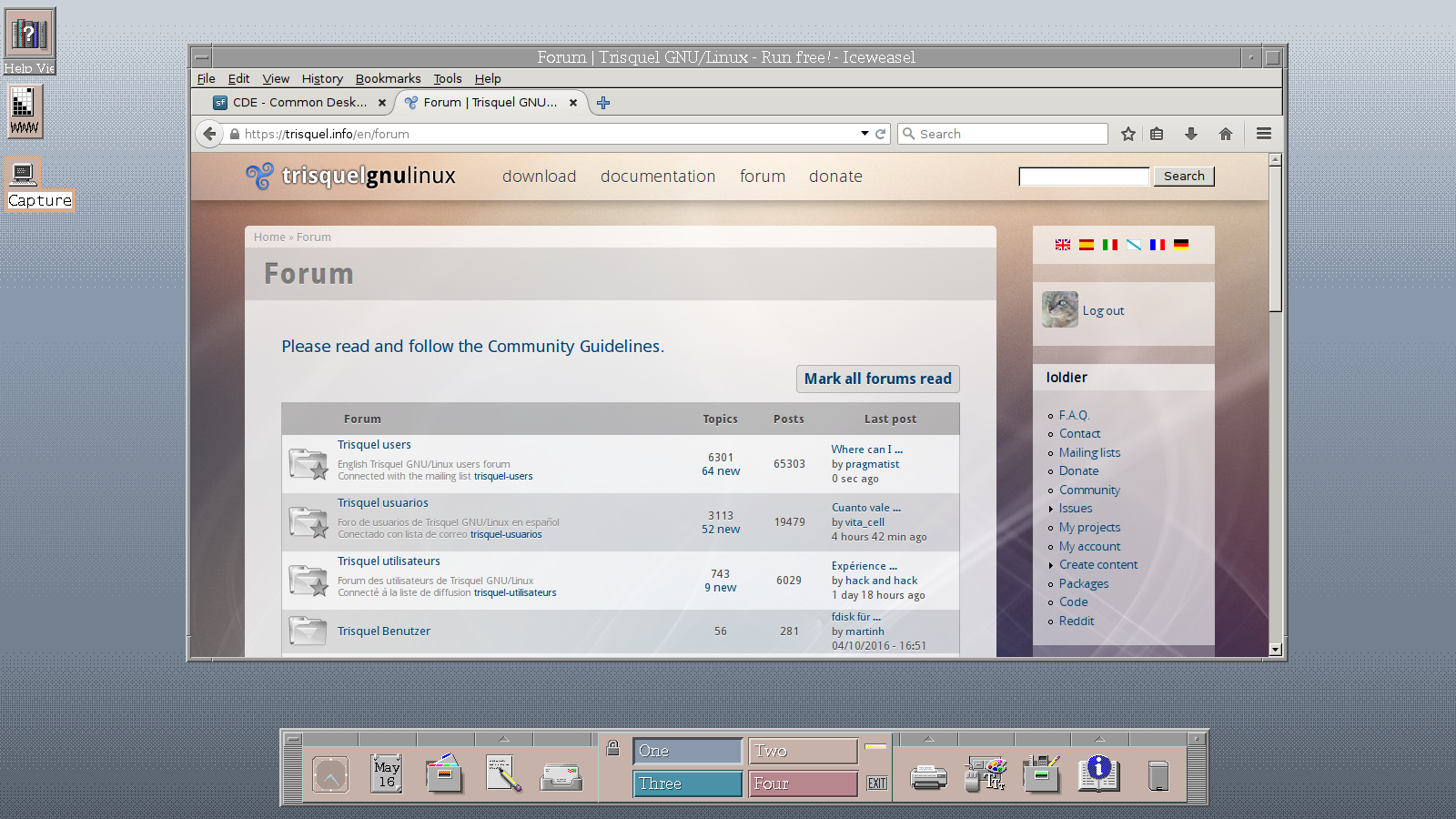 CDE -- Common Desktop Environment | Trisquel GNU/Linux - Run free!