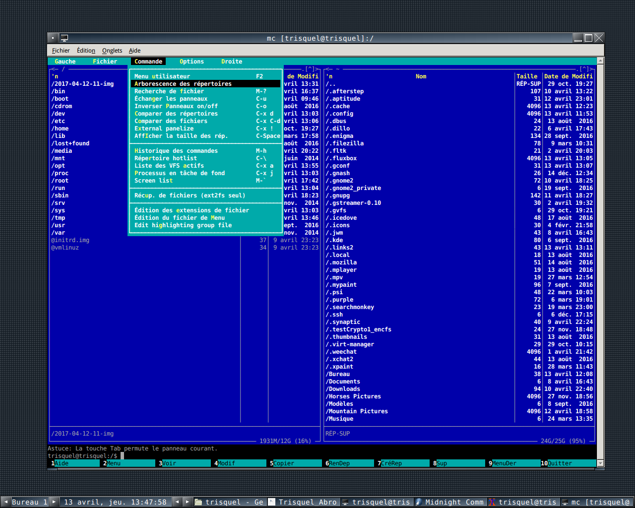 Midnight Commander | Trisquel GNU/Linux - En roue libre